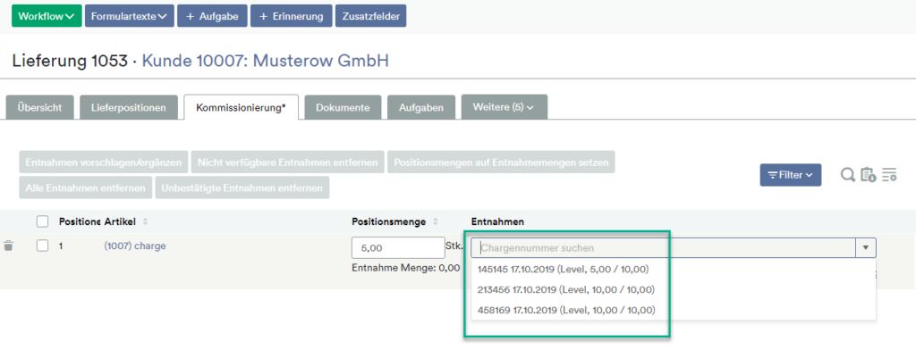 Wie kann ich die Chargennummer selbst in der Lieferung bestimmen ...