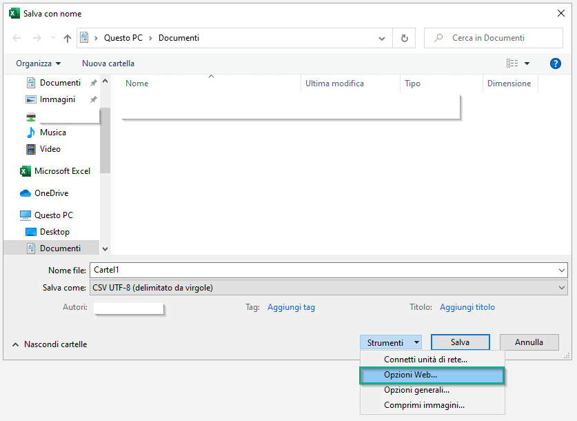 È possibile aprire il file di importazione CSV senza formattazione e ...
