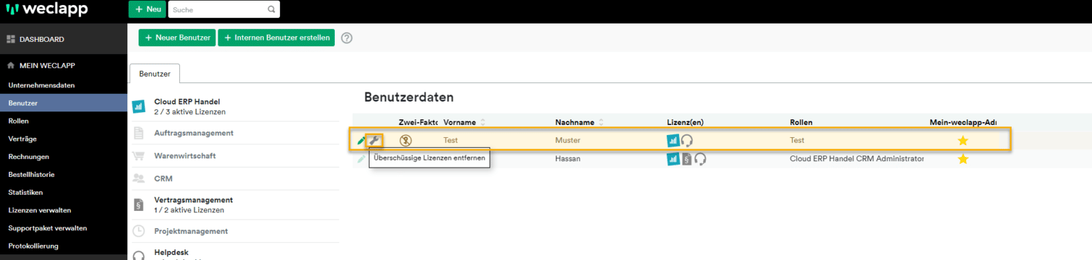 Wie funktioniert die Berechtigungsverwaltung? - weclapp Support Portal